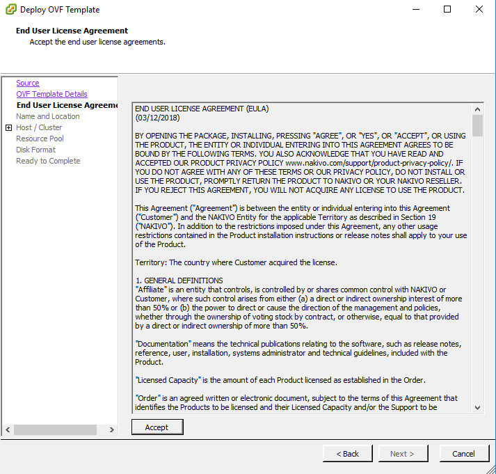 Deploying VMware Virtual Appliance
